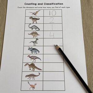 Dinosaur Preschool Graphing Activity. Math Printable for Kindergarten ...