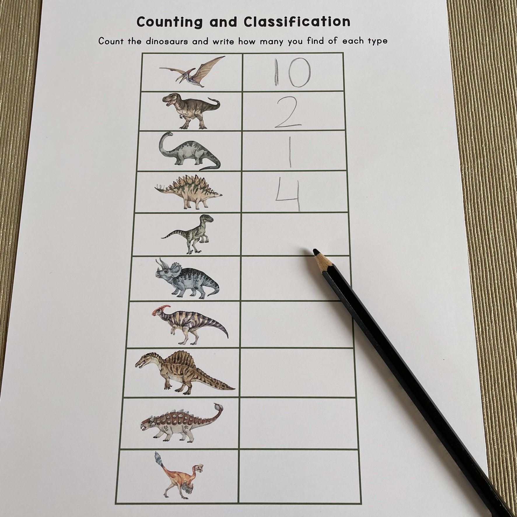 Dinosaur Preschool Graphing Activity. Math Printable for - Etsy
