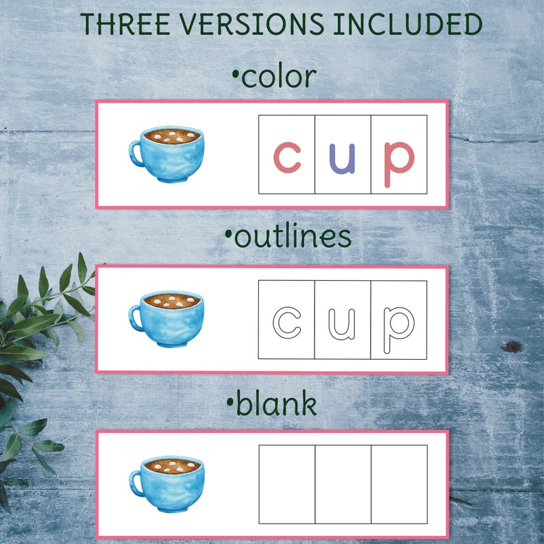 Montessori Printable Moveable Alphabet and CVC Word Matching - Etsy