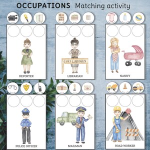 Occupations Cards Matching Activity. Community Helpers Printable ...