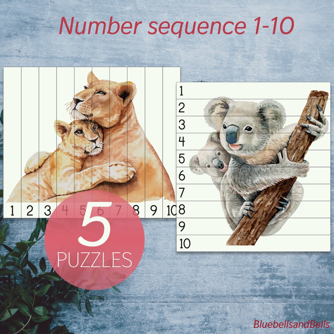 Mother's Day Preschool Printable Number Sequence Puzzles 1-10. Mother ...