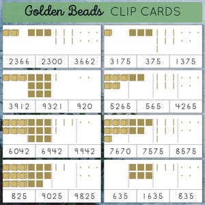 Montessori Golden Beads Printable Number Cards, Task Cards, Control ...