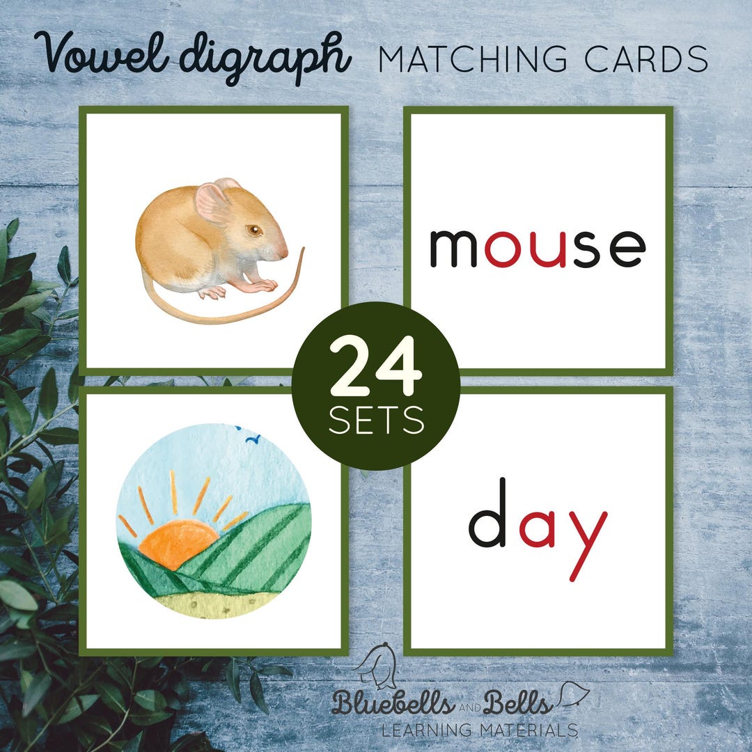 Montessori Printable Green Series Word and Picture Matching Cards ...