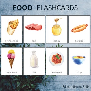 Food Flash Cards Printable. Vocabulary Preschool and Kindergarten ...