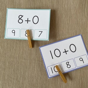Addition Clip Cards 1-10. Simple Addition Printable for Kindergarten ...