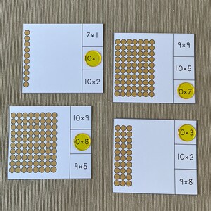 Montessori Bead Bar Multiplication Clip Cards Arrays. Kindergarten and ...