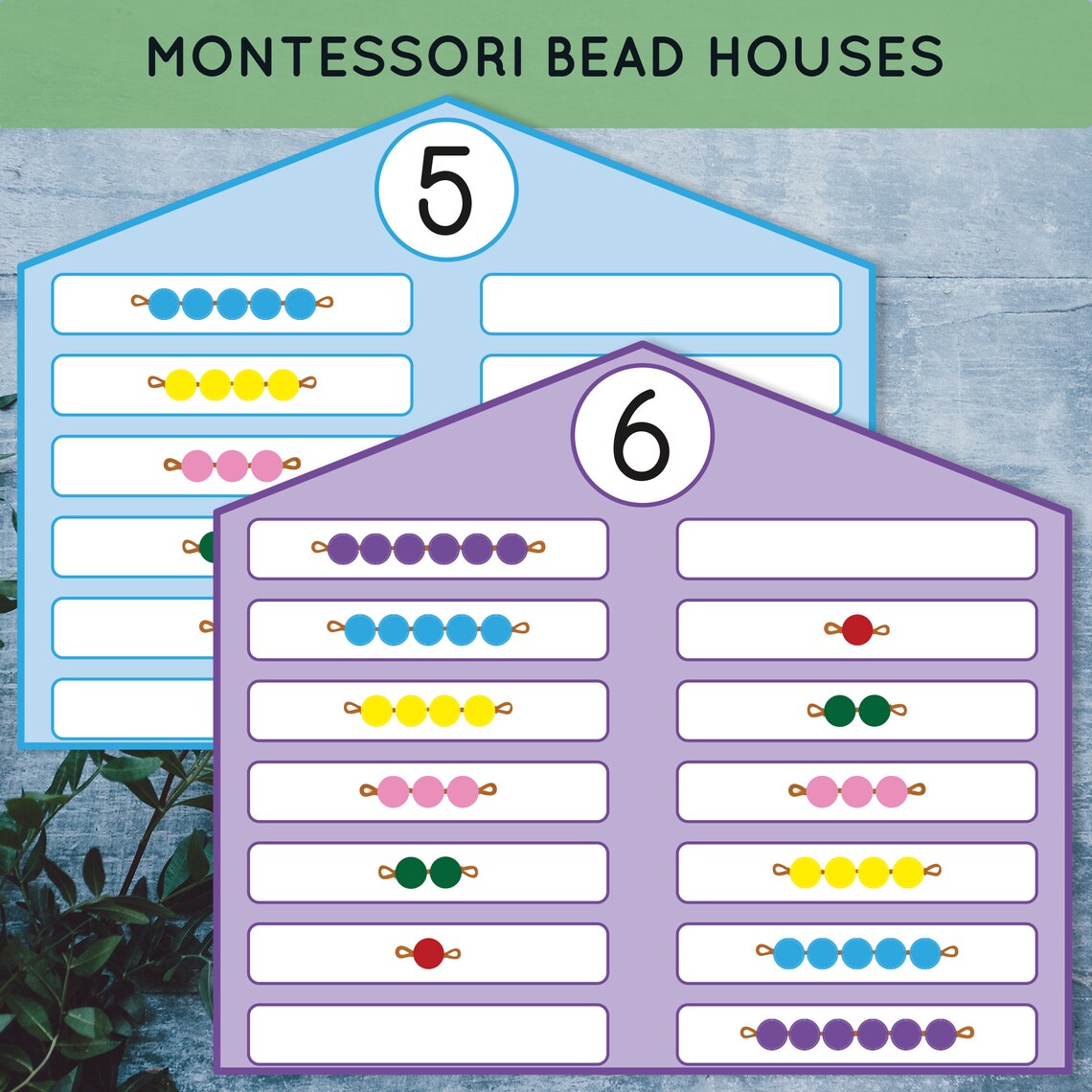 Montessori Bead Addition Activity. Montessori Printable Math - Etsy