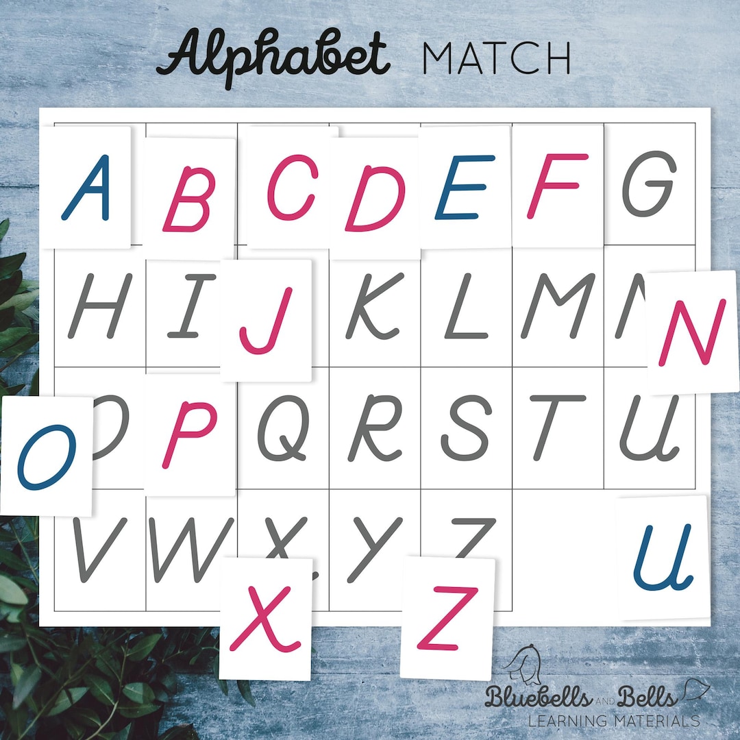 Montessori Alphabet Puzzle Printable. Letter Matching Activity. - Etsy