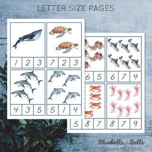 Ocean Animal Count and Clip Cards 1-10. Montessori Printable. - Etsy