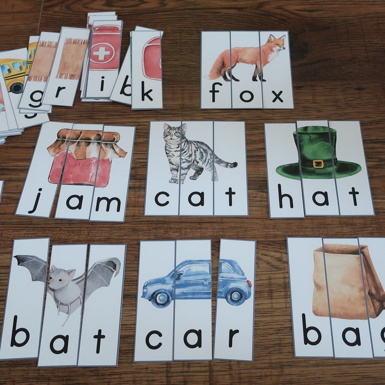 Phonics Preschool Printable CVC Word Puzzles. Montessori - Etsy