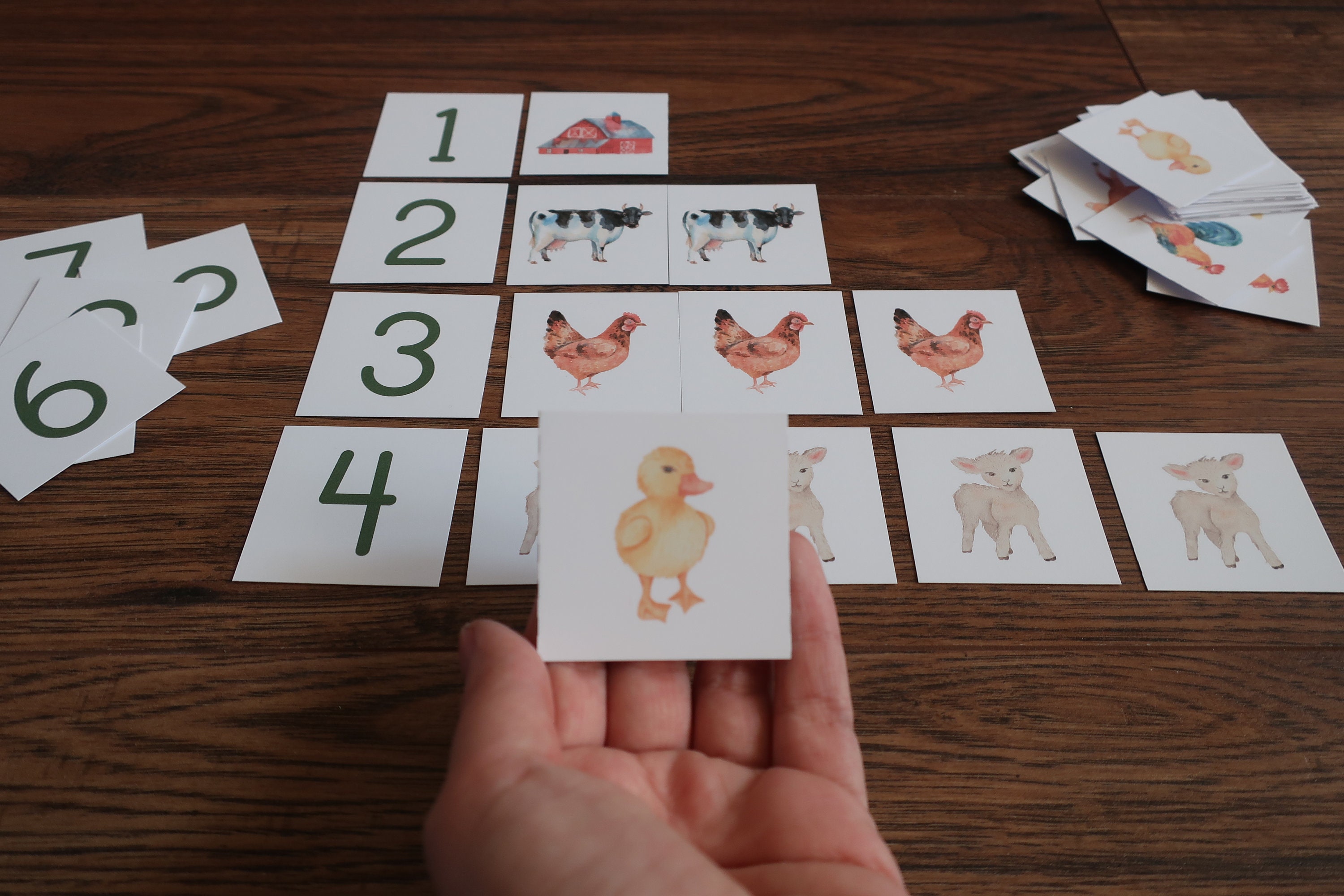 Number Chart 1-10 Printable. Farm Animal Montessori Math - Etsy