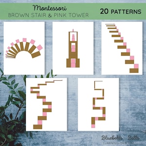 Montessori Pink Tower Brown Stair Pattern Cards Printable. Sensorial ...