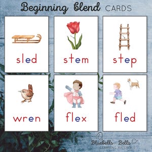 Blends Flashcards. Beginning Blend Printable. CCVC Words Preschool and ...