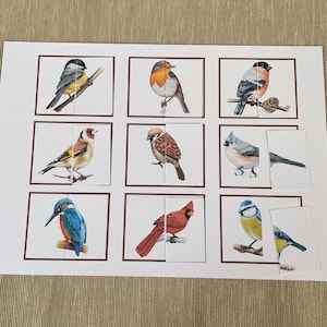 Toddler Puzzle Birds Halves Matching. Montessori Spring Printable Busy ...