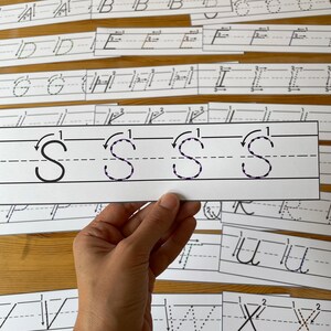 Uppercase Alphabet Tracing D'nealian Font. Letter Formation Preschool ...