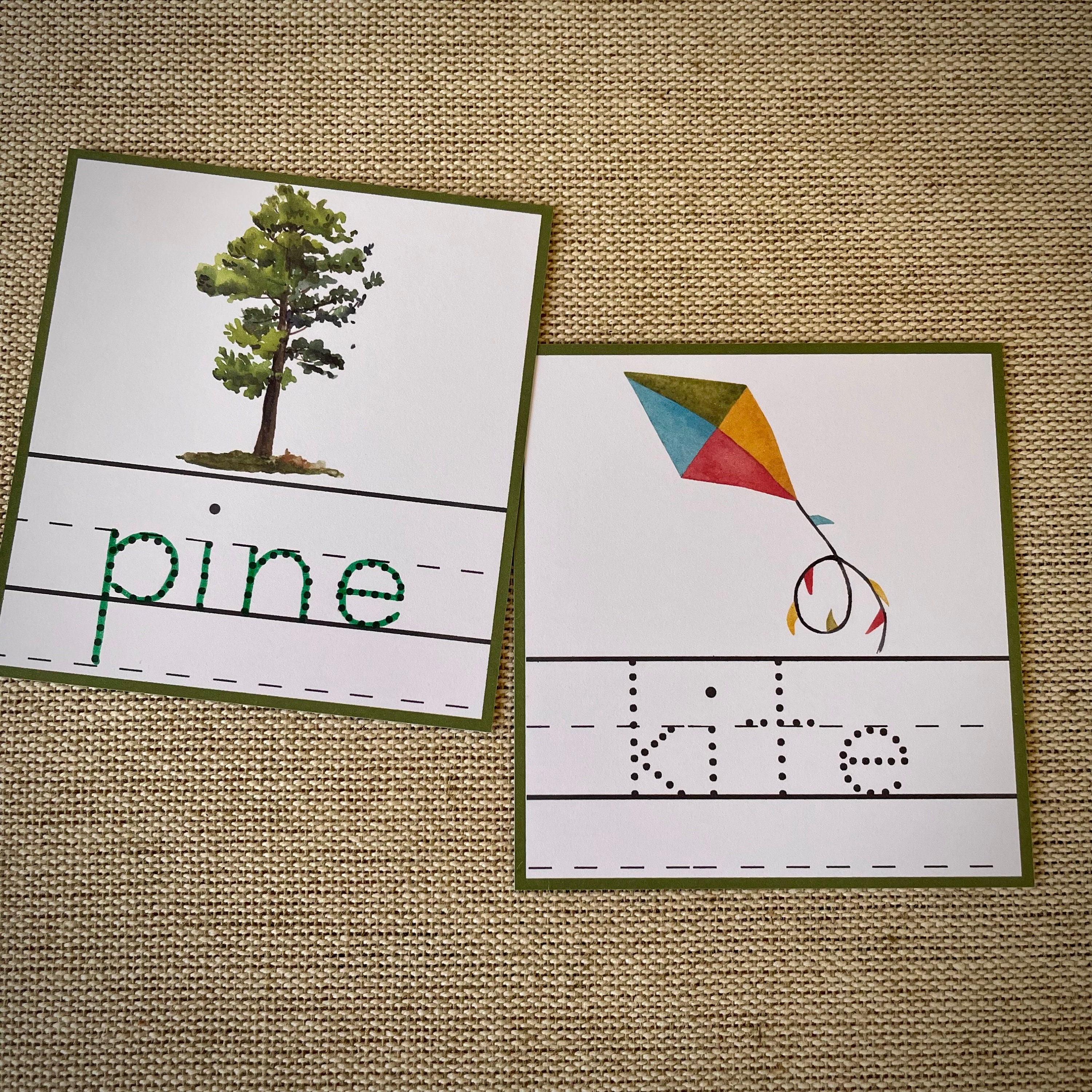 Magic E Cards for Tracing. Montessori Green Series Printable. - Etsy