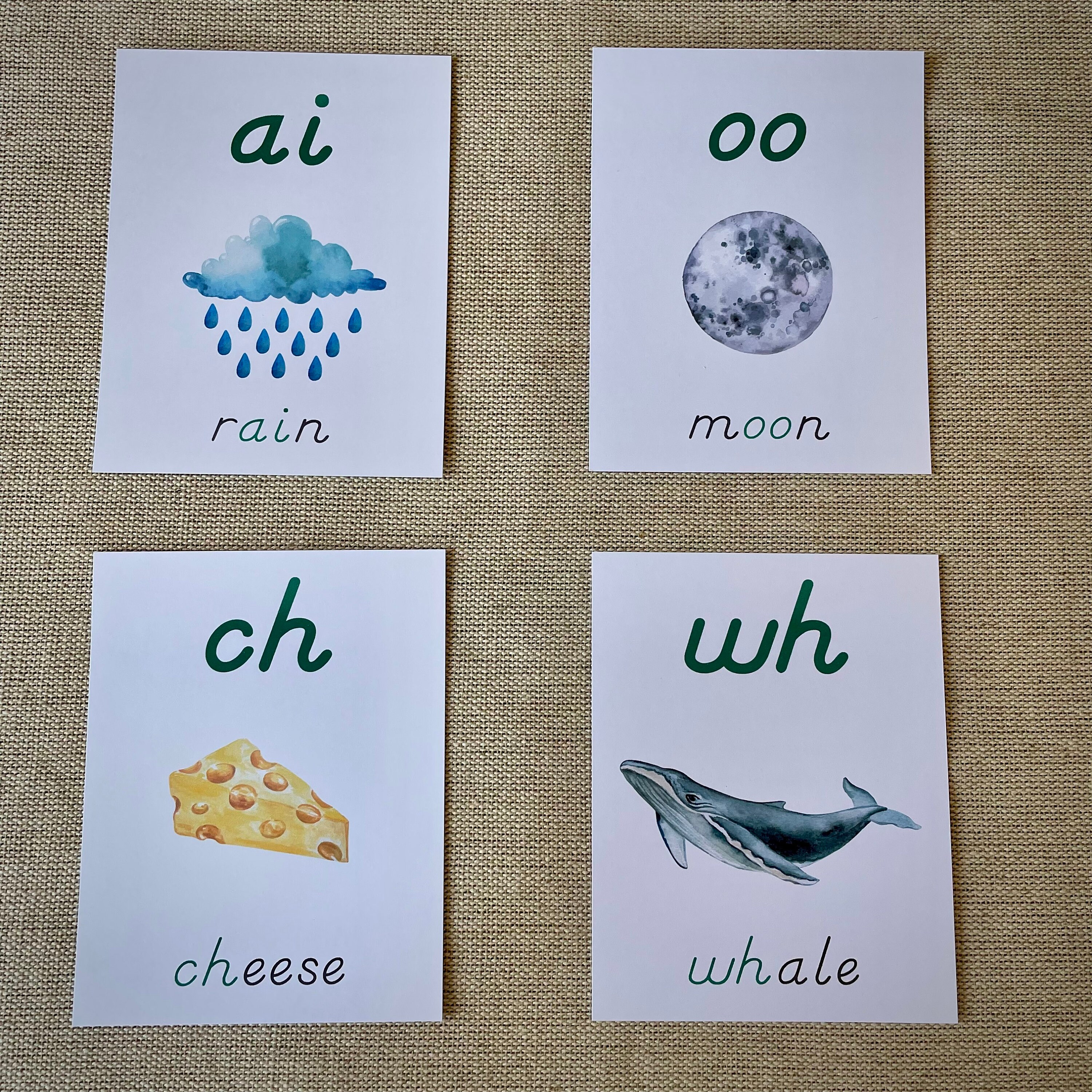 Digraph Cards Printable. - Etsy