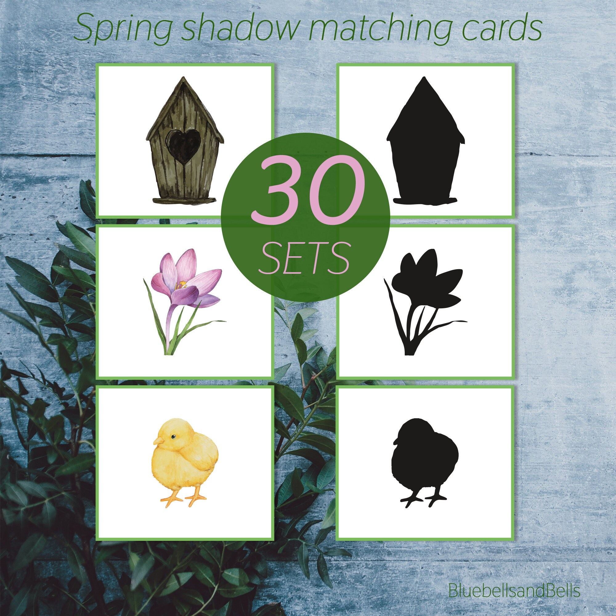 Spring Shadow Matching Cards. Montessori Printable. - Etsy