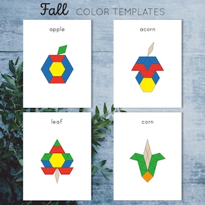 Fall Pattern Blocks Templates. Preschool and Kindergarten Printable ...