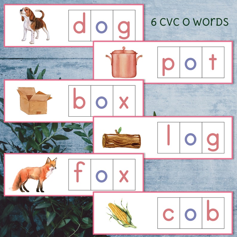 Montessori Printable Moveable Alphabet and CVC Word Matching - Etsy