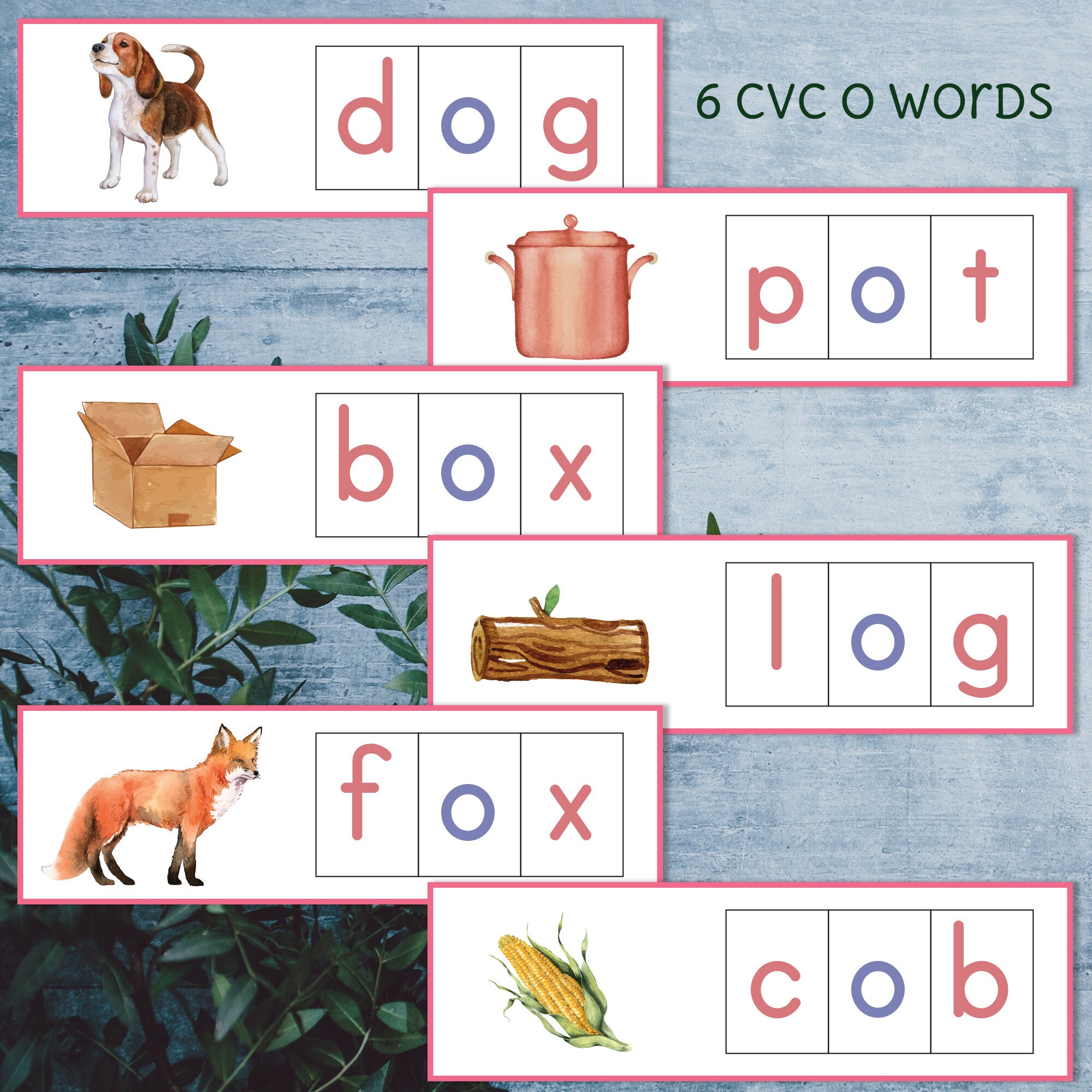 Montessori Printable Moveable Alphabet and CVC Word Matching - Etsy