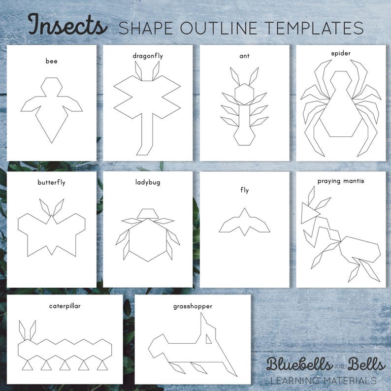Insect Pattern Blocks Templates. Spring Printable Preschool and ...