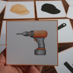 Tools Shadow Matching Cards. Montessori Toddler Printable. Preschool ...