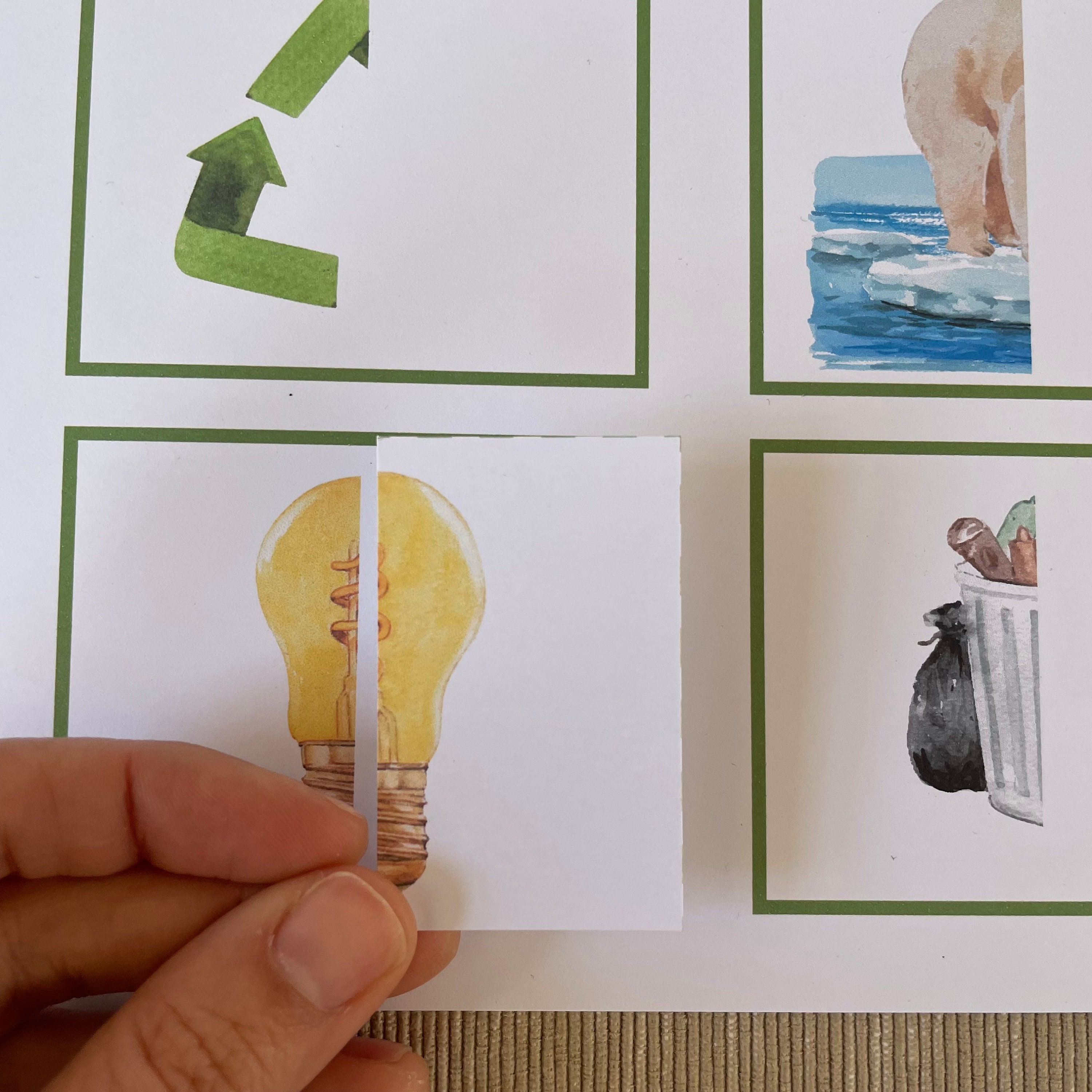 Earth Day Printable Puzzle Halves Matching. Toddler Montessori Spring ...