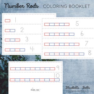 Montessori Number Rods Coloring Booklet. Montessori Math Printable. - Etsy