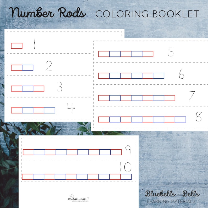 Montessori Number Rods Coloring Booklet. Montessori Math Printable. - Etsy