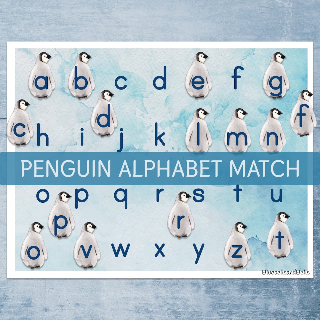 Penguin Printable Letter Matching. Montessori Winter Preschool Activity ...
