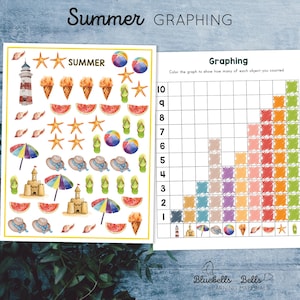 Summer Preschool Printable Graphing Worksheets. Montessori Math ...