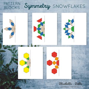 Snowflake Pattern Blocks Symmetry. Winter Preschool and Kindergarten ...