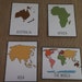 Continents Flash Cards and World Map. Montessori Printable for - Etsy