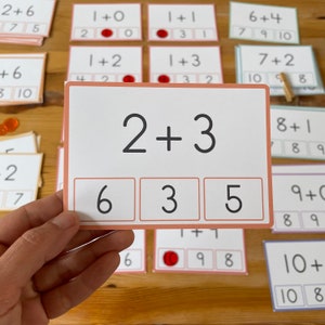 Addition Clip Cards 1-10. Simple Addition Printable for Kindergarten ...