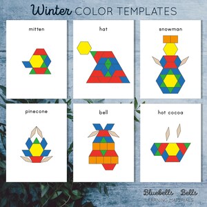 Winter Pattern Blocks Templates. Preschool and Kindergarten Printable ...
