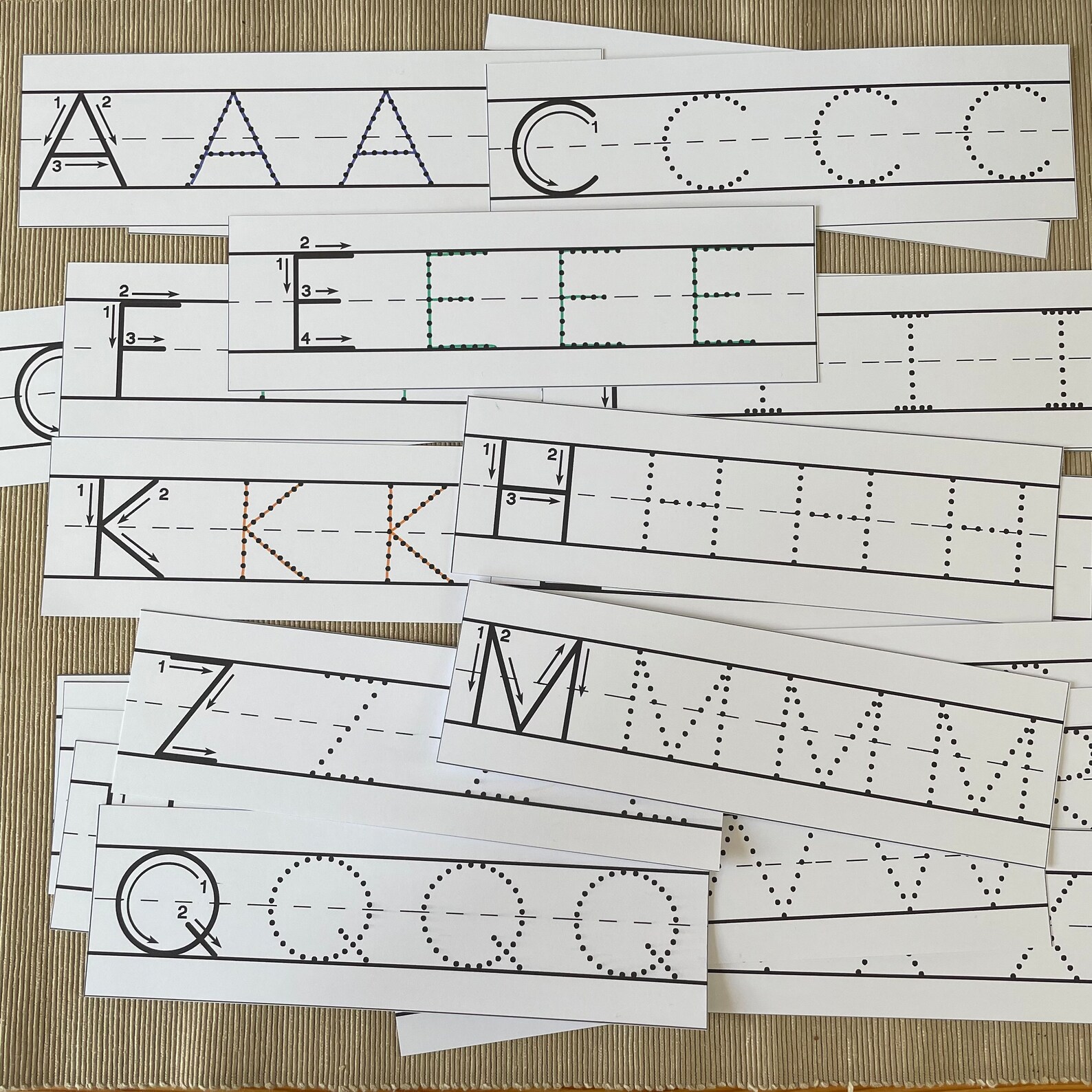 Letter Tracing Worksheets Lined Uppercase. Preschool and Kindergarten ...