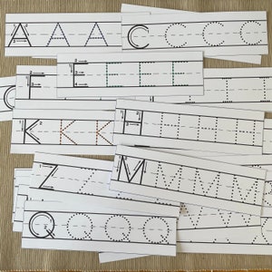 Uppercase Letter Tracing Strips Lined. Preschool and Kindergarten ...