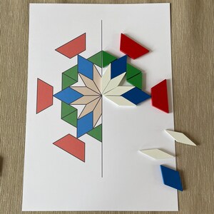 Snowflake Pattern Blocks Symmetry. Winter Preschool and Kindergarten ...