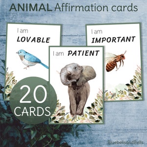 Animal Positive Affirmations Cards. Watercolor Kids Printable Cards. - Etsy