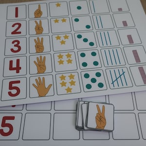 Number Chart 1-5 Toddler. Printable Number Representation Sorting ...