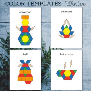 Winter Pattern Blocks Templates. Preschool and Kindergarten Printable ...