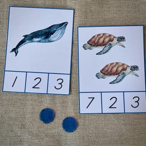 Ocean Animal Count and Clip Cards 1-10. Montessori Printable. - Etsy