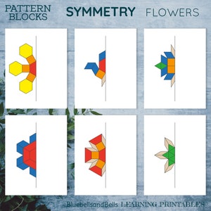 Pattern Blocks Templates Flower Symmetry. Kindergarten and Preschool ...