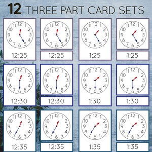 Telling Time Montessori 3-part Cards. Level 2 Nomenclature Cards Clock ...