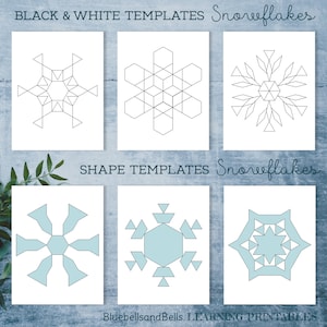 Snowflake Pattern Blocks Templates. Winter Preschool and Kindergarten ...