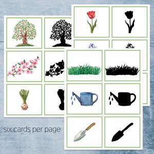 Spring Shadow Matching Cards. Montessori Printable. - Etsy