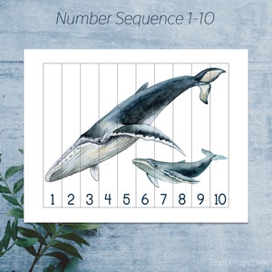 Ocean Animal Preschool Printable Number Sequence Puzzle 1-10 ...