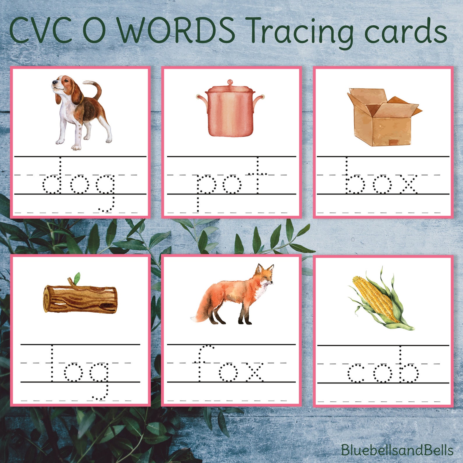 CVC Word Tracing Cards. Montessori Handwriting Practice - Etsy