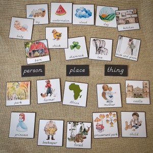 Noun Sorting Person, Place or Thing. Montessori Parts of Speech ...